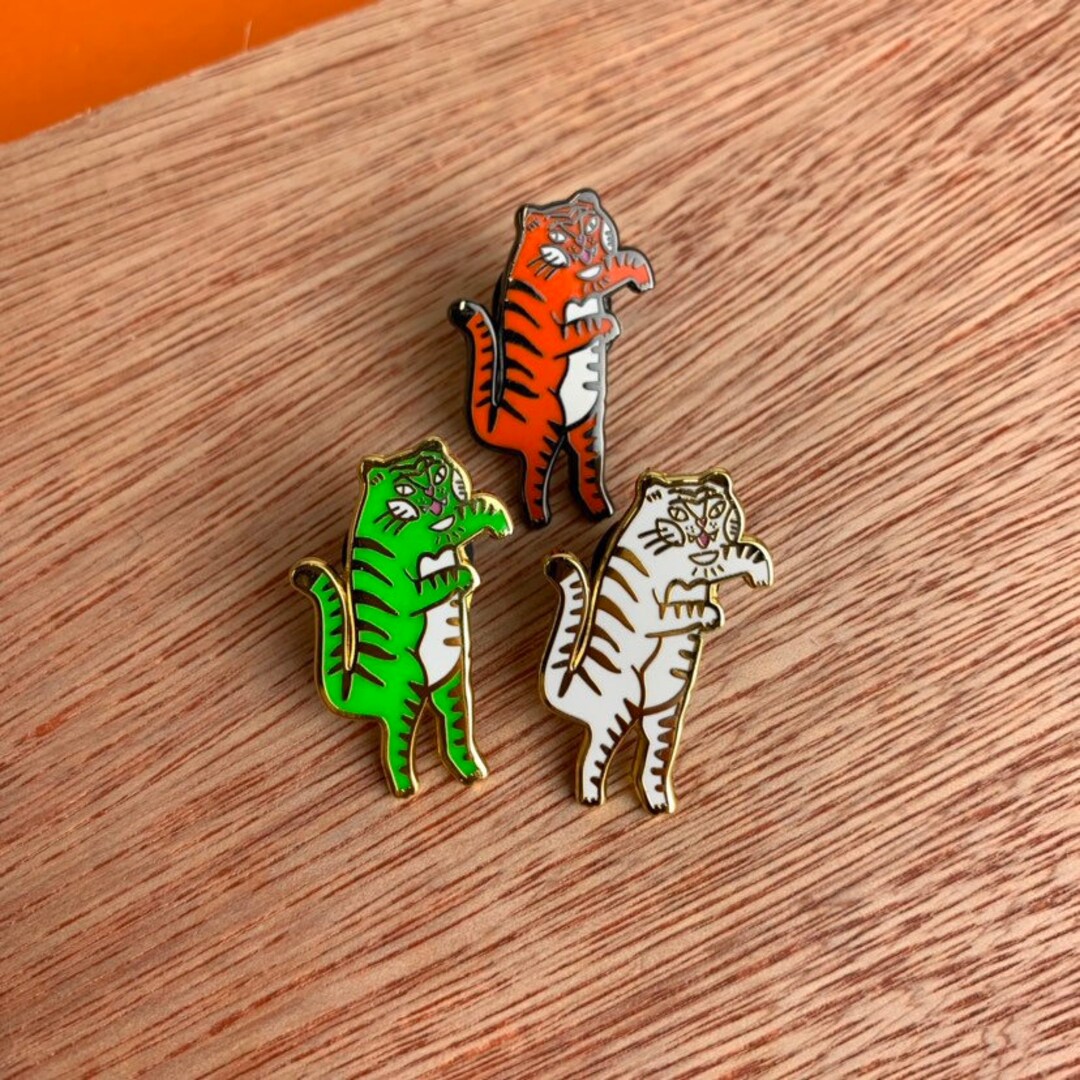 Creeping Tiger Hard Enamel Pin - Cute Jungle Animal Pin, Lapel Pin ...