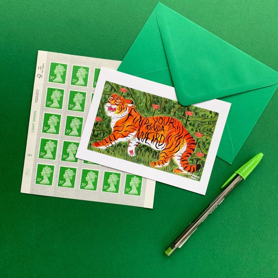 Tiger postcard Find your weird Postcard Animal | Etsy