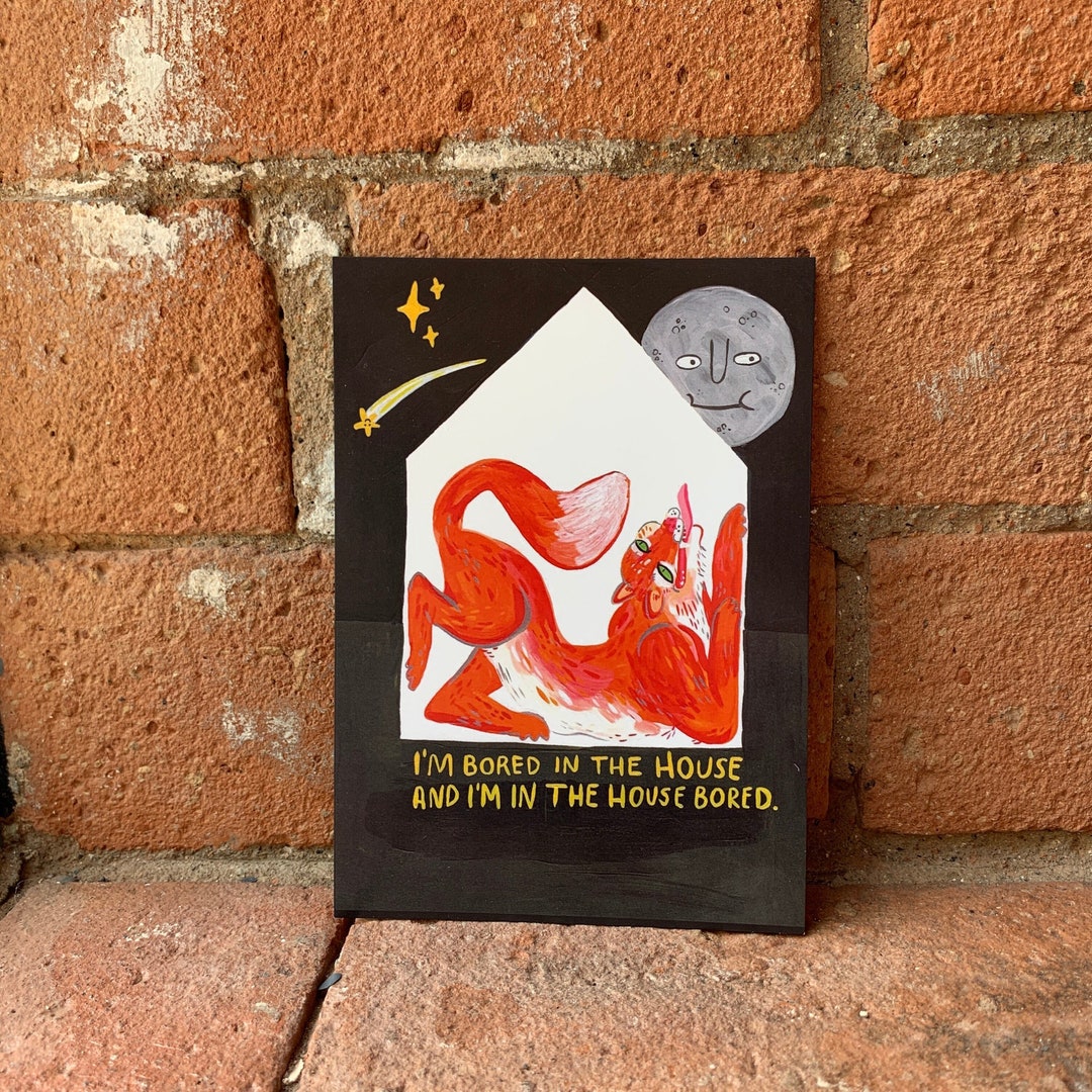 Bored in the House Bored Fox Postcard A6 - Etsy