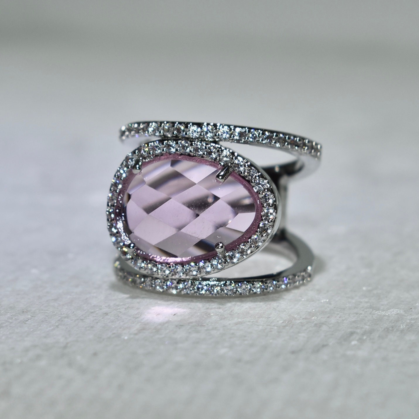 Floating Abstract Ring, Cancer Awareness, Breast Cancer Gift, Cancer ...