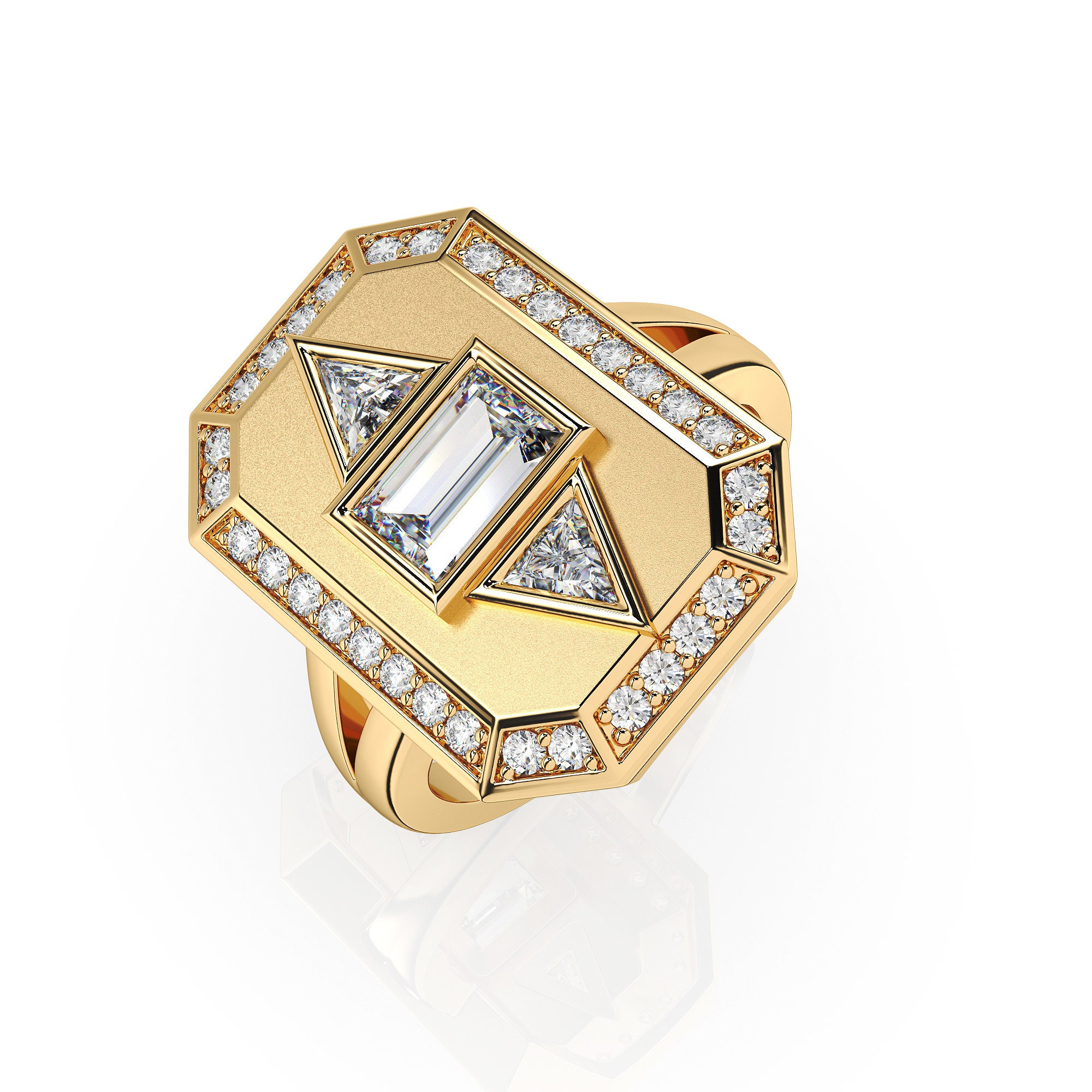 Art Deco Ring | Geometric Ring | Statement Ring | Gemstone Ring | Boho ...
