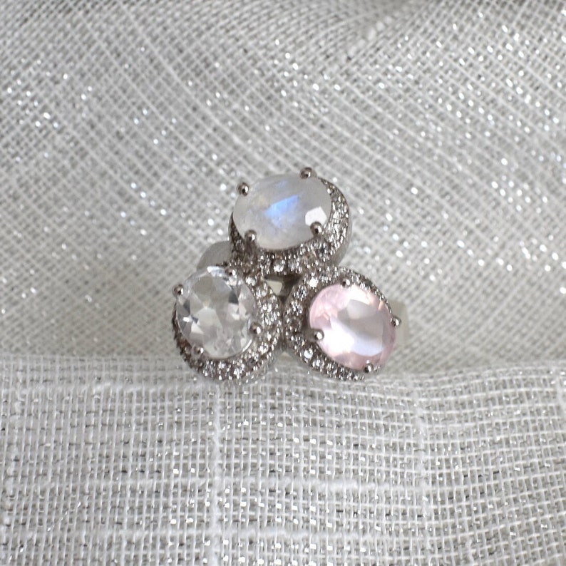 Three Stone Ring Cancer Awareness Breast Cancer Gift Cancer - Etsy