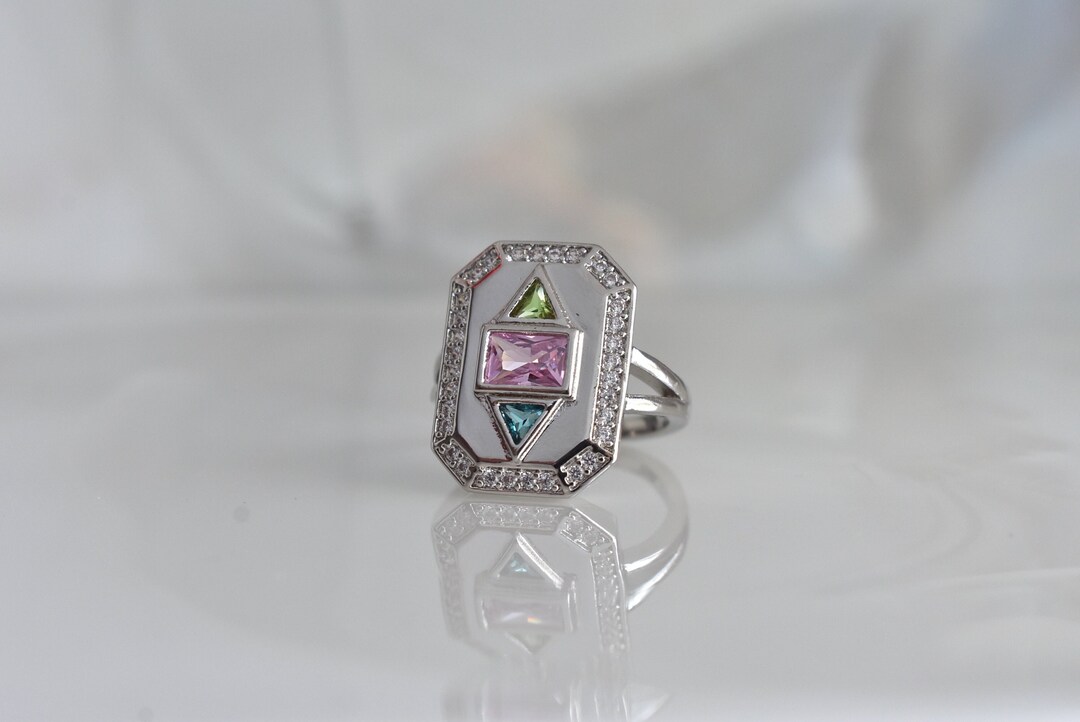 Breast Cancer Ring, Art Deco Ring, Cancer Awareness, Metastatic Jewelry ...