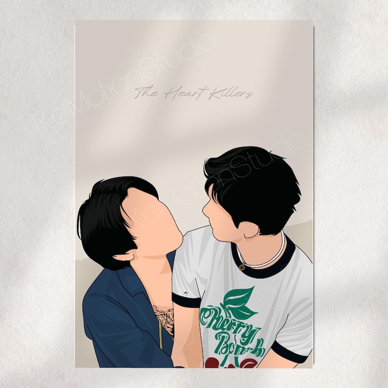 The Heart Killers - BL Fanart Print | First Khaotung X Kant Bison | Thai Bl Merch - Etsy