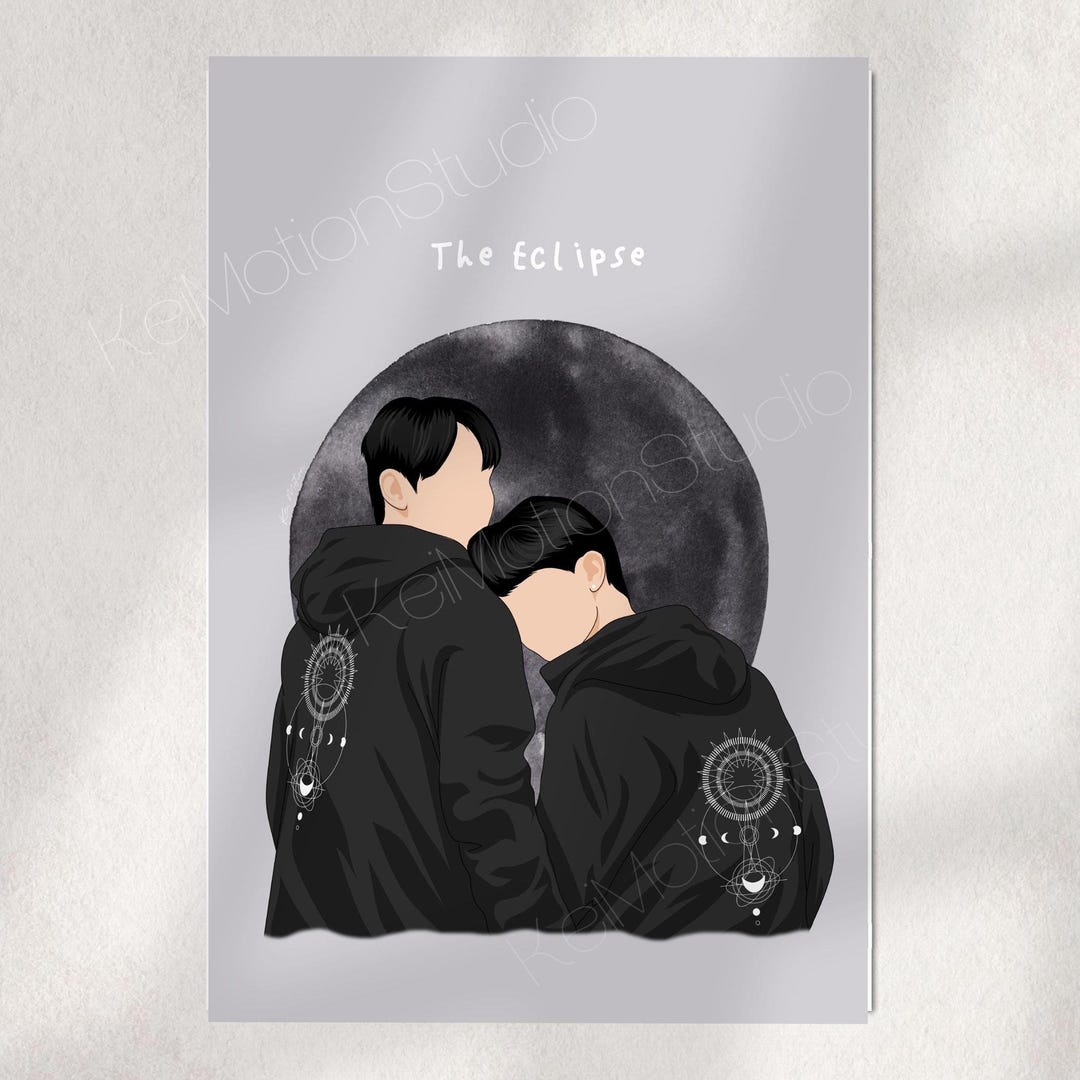 The Eclipse - BL Fanart Print | First Khaotung X Akk Ayan | Thai Bl Merch - Etsy