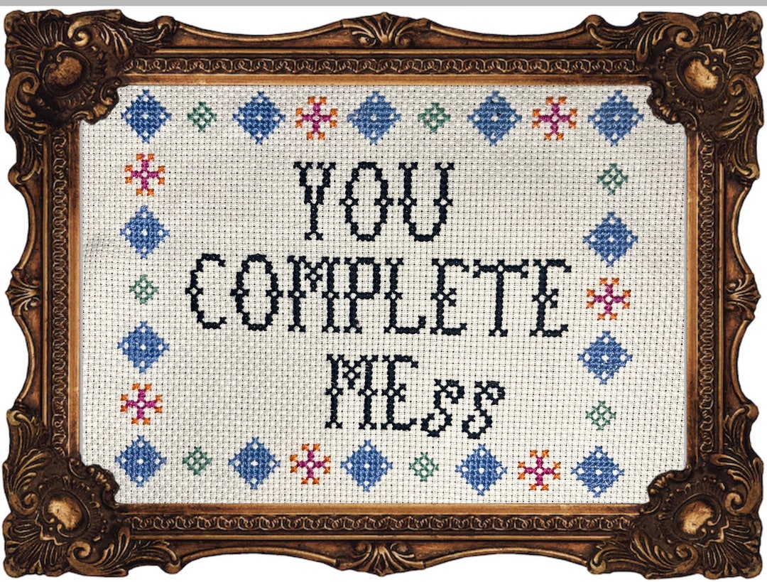 YOU COMPLETE Mess Cross Stitch Pattern - Etsy