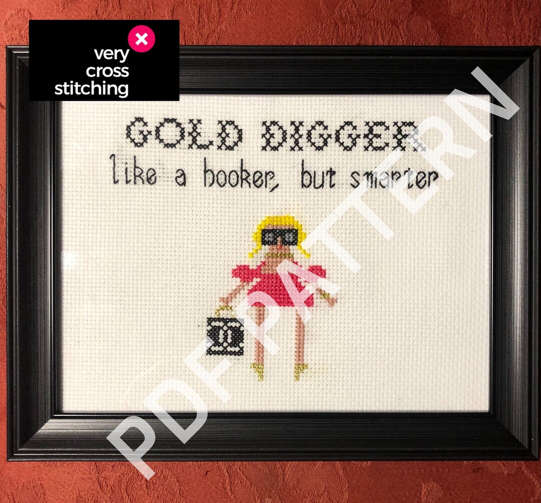 GOLD DIGGER Cross Stitch - Etsy