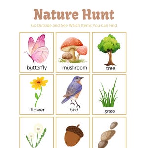 Nature Outdoor Scavenger Hunt Summer Activity - Etsy