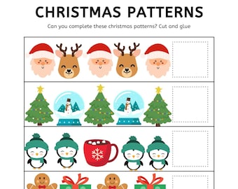 Christmas Patterns Worksheet - Etsy