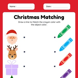 Preschool/kindergarten Christmas Color Matching - Etsy