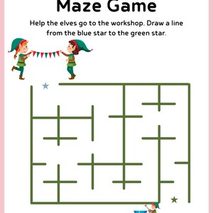 Preschool/kindergarten Pre-writing Practice Christmas Maze Worksheets ...