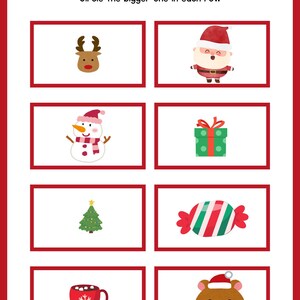 Small Medium Big Christmas Worksheet - Etsy
