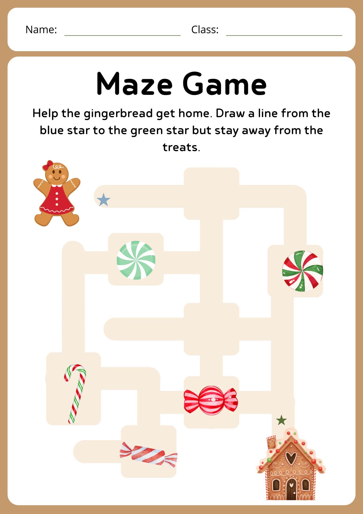 Preschool/kindergarten Pre-writing Practice Christmas Maze Worksheets ...