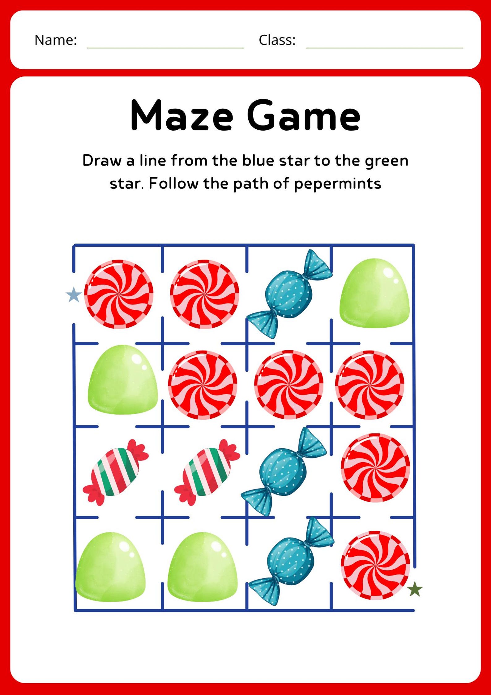 Preschool/kindergarten Pre-writing Practice Christmas Maze Worksheets ...