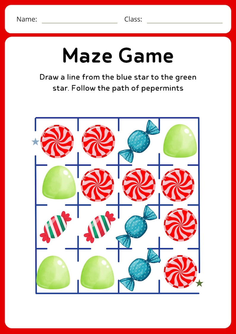 Preschool/kindergarten Pre-writing Practice Christmas Maze Worksheets ...