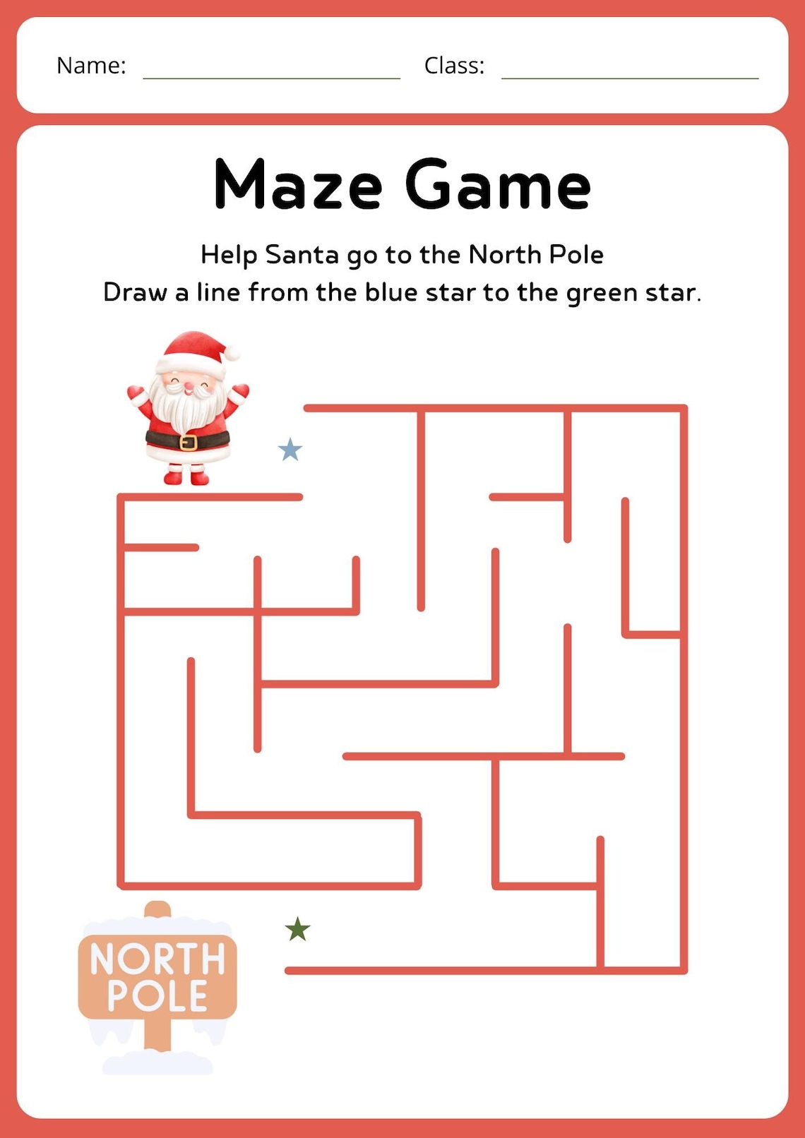 Preschool/kindergarten Pre-writing Practice Christmas Maze Worksheets ...