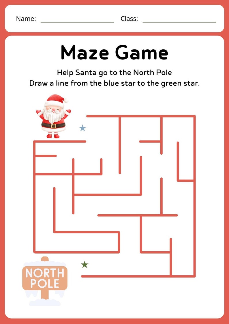 Preschool/kindergarten Pre-writing Practice Christmas Maze Worksheets ...