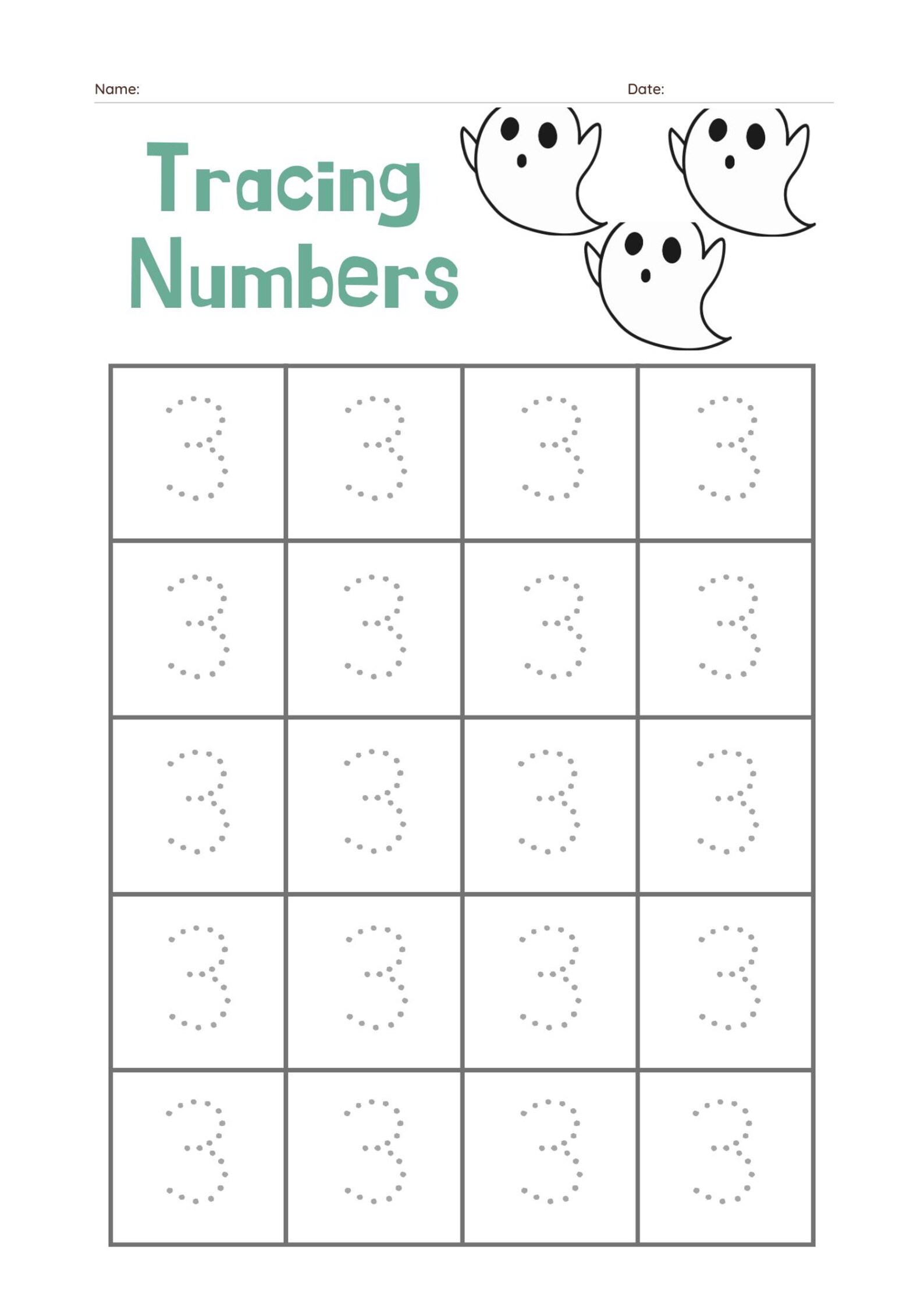 Educational Preschool Halloween Number Tracing Activity | Fun 0-9 ...