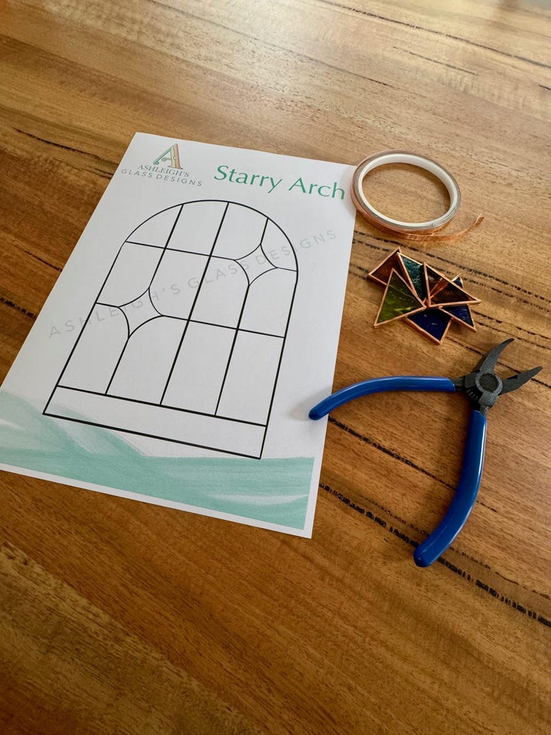Stained Glass Pattern - Starry Arch - Etsy
