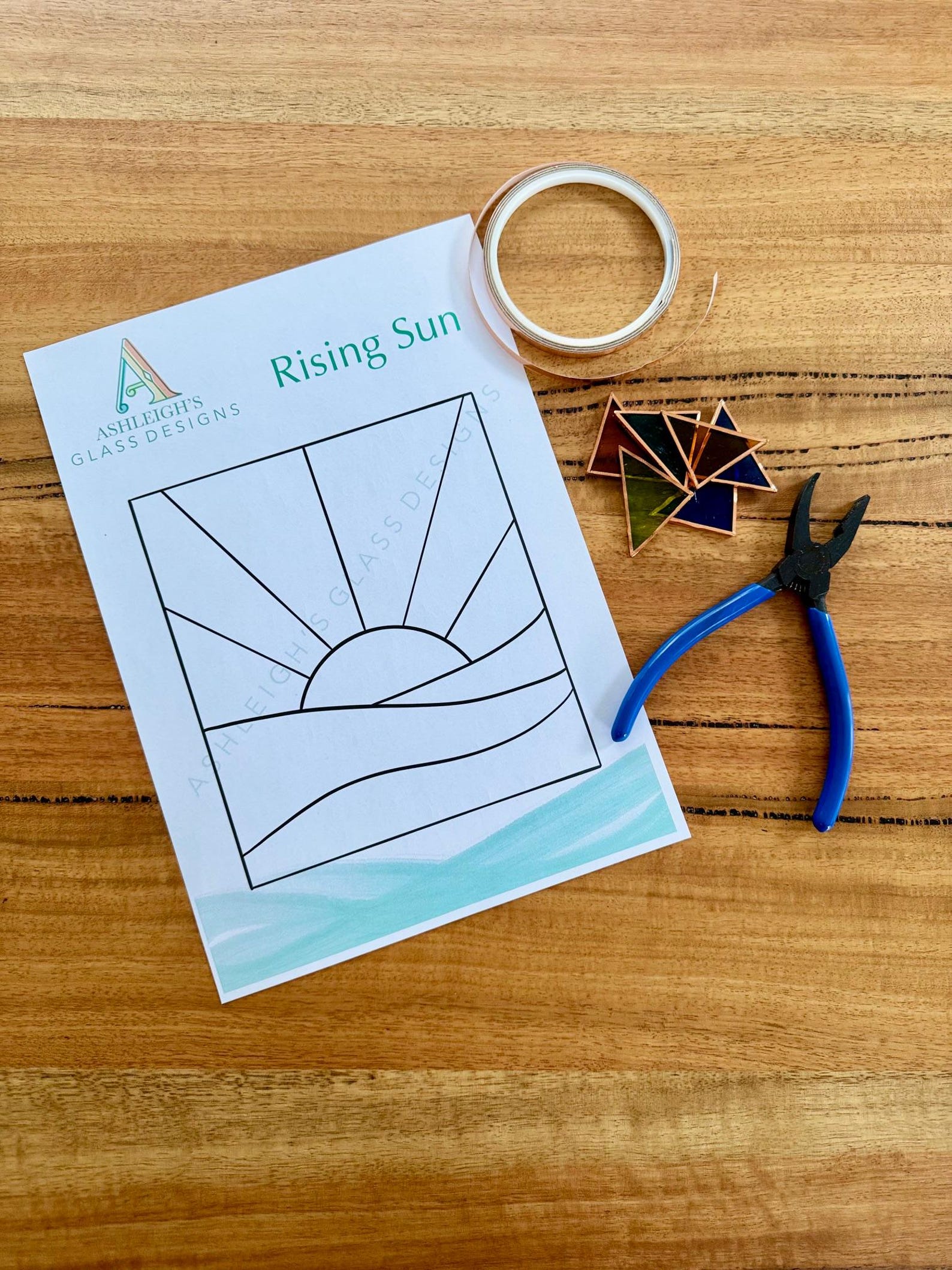 Stained Glass Pattern - Rising Sun - Etsy