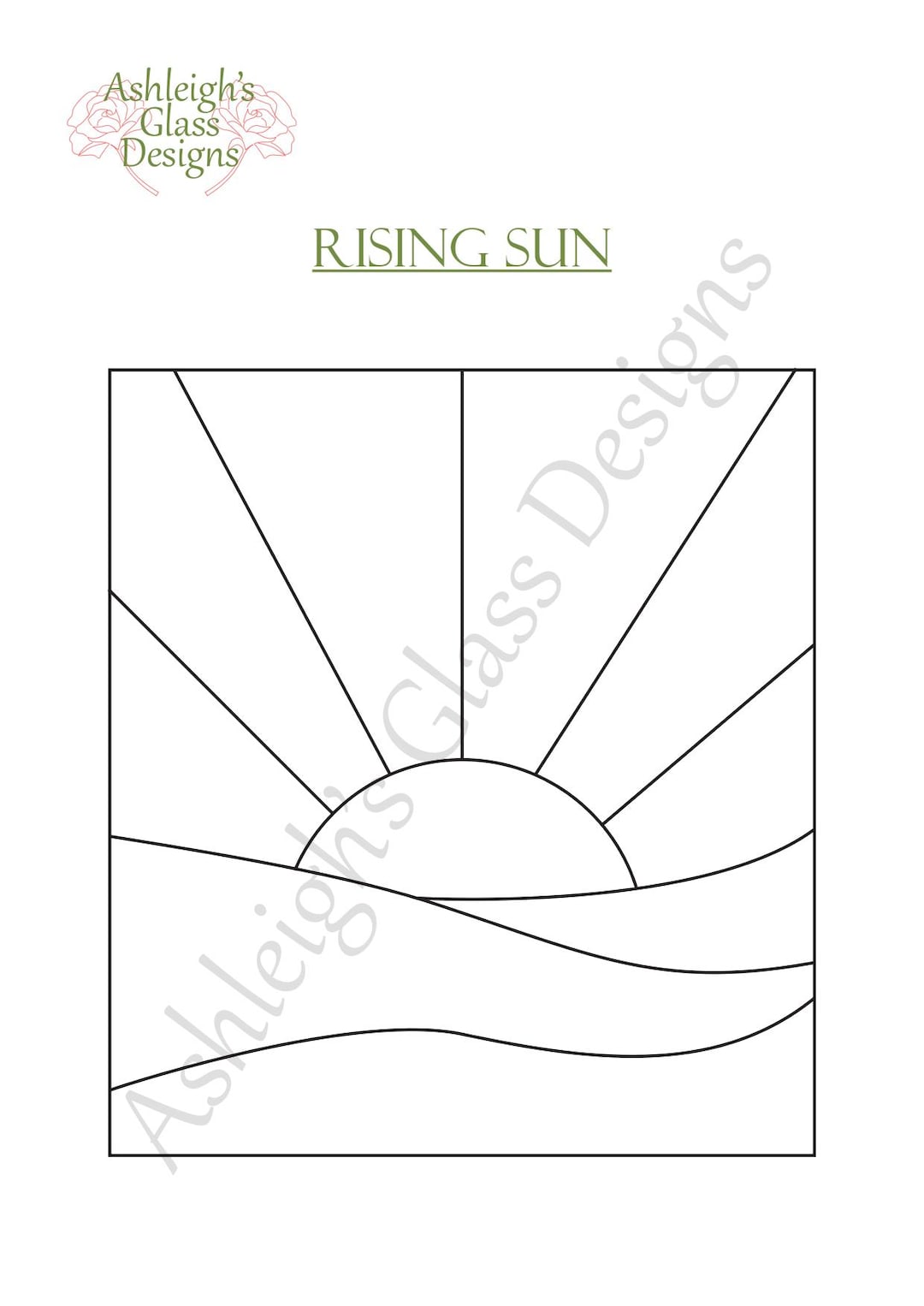 Stained Glass Pattern - Rising Sun - Etsy
