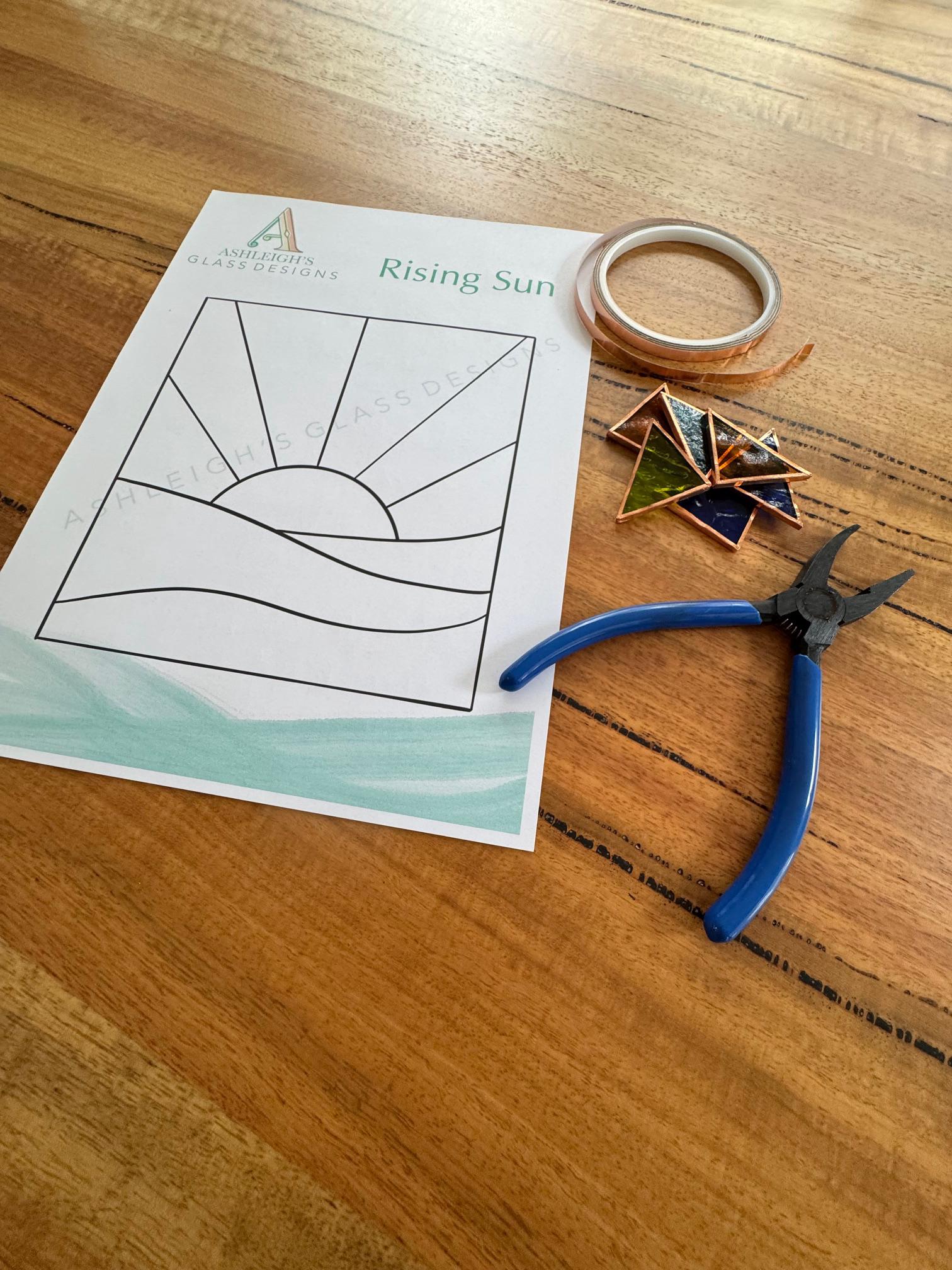 Stained Glass Pattern - Rising Sun - Etsy