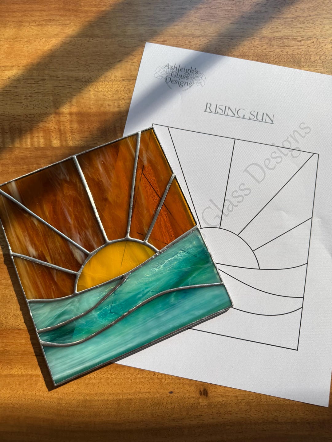 Stained Glass Pattern - Rising Sun - Etsy