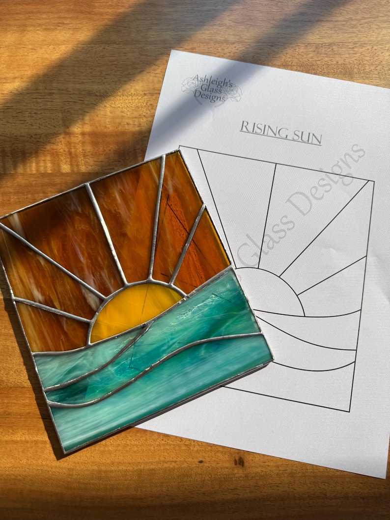 Stained Glass Pattern - Rising Sun - Etsy