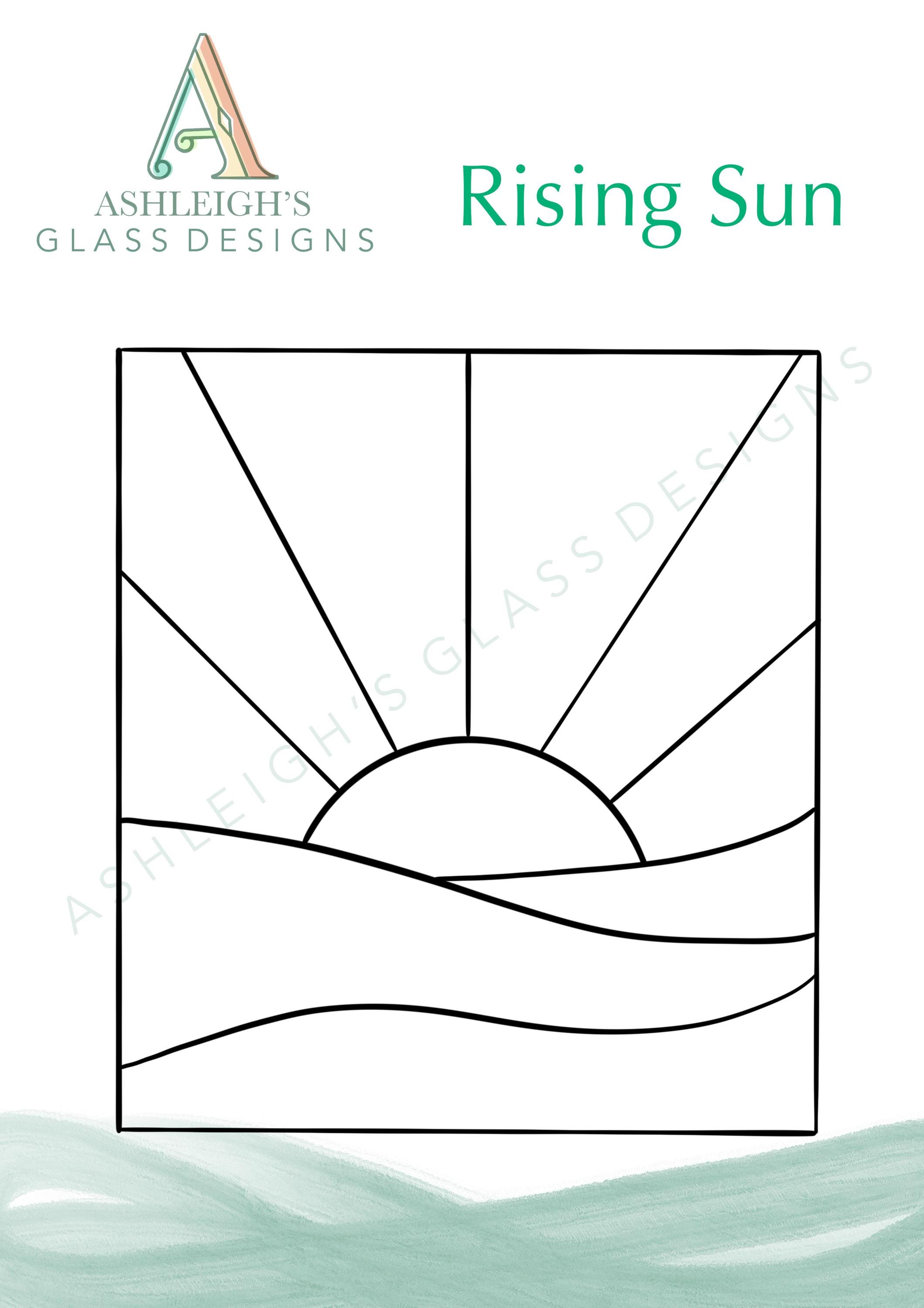Stained Glass Pattern - Rising Sun - Etsy