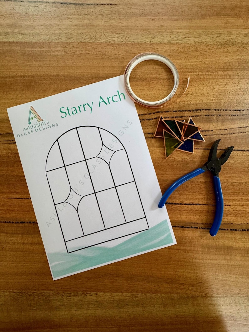 Stained Glass Pattern - Starry Arch - Etsy