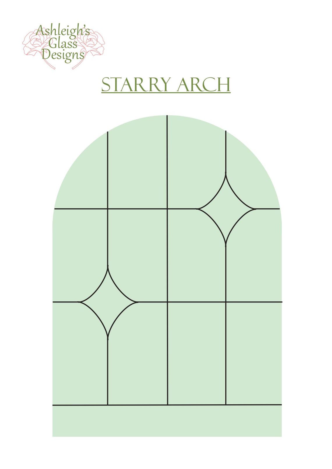 Stained Glass Pattern - Starry Arch - Etsy