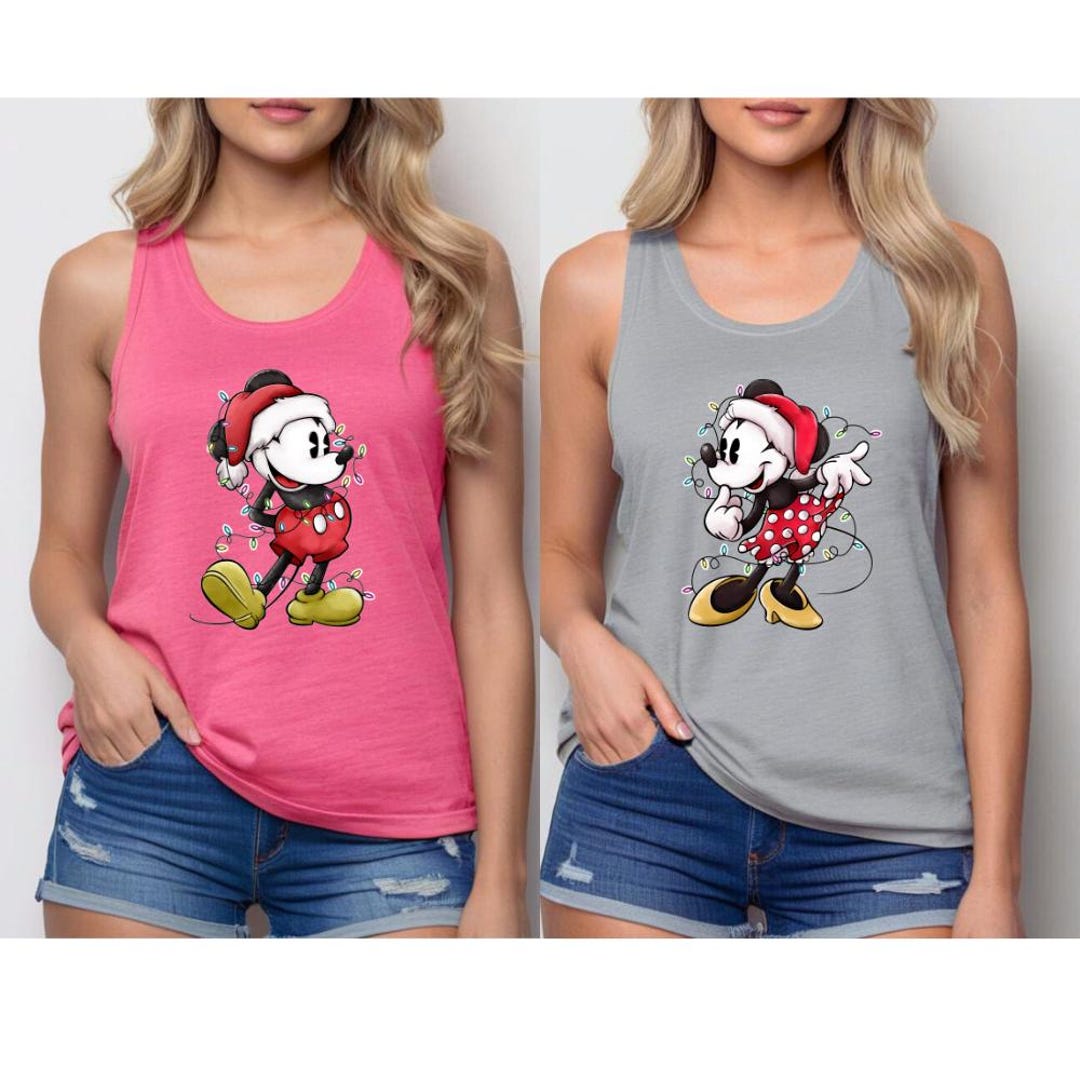 Mickey and Minnie Mouse Matching Christmas Racerback Tanks, Minnie ...