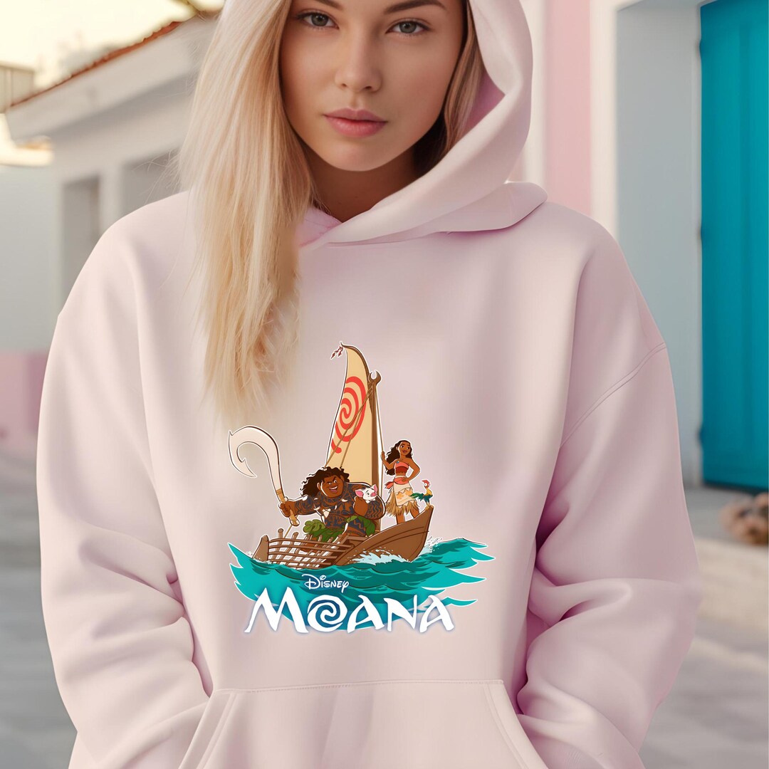Moana 2 Movie Sweatshirt, Moana and Maui on the Boat Hoodie, Disney ...
