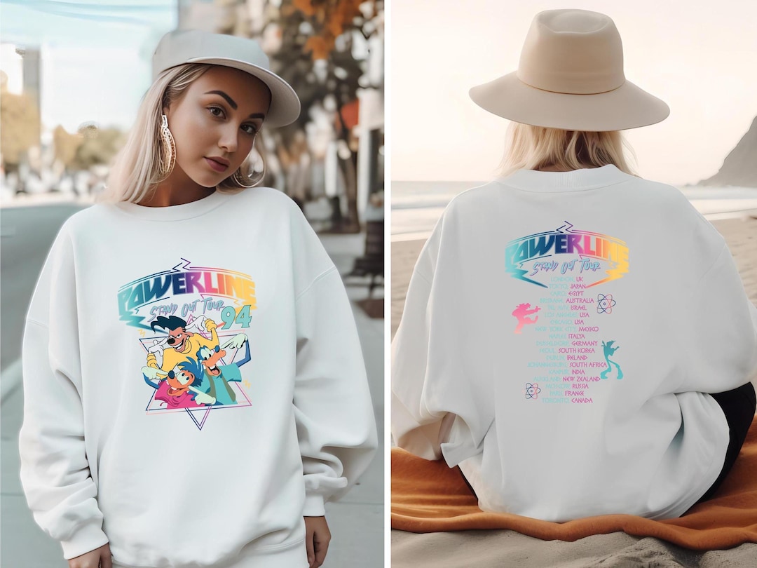 Vintage Powerline Movie Sweatshirt, Max Goofy Roxanne Powerline Stand ...