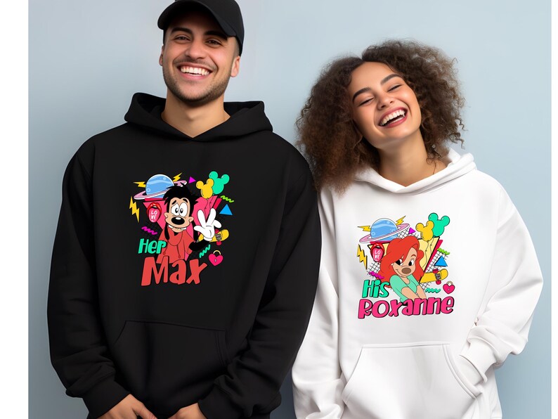 A Goofy Movie His Roxanne and Her Max Goofy Sweatshirt, Disneyland ...