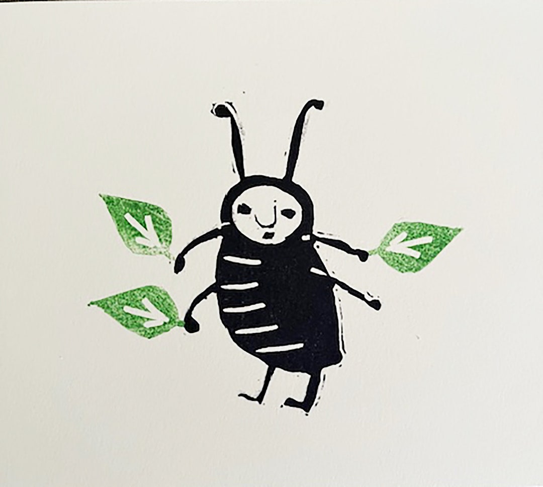 Small Unique Linocut Print-juggling Ant - Etsy