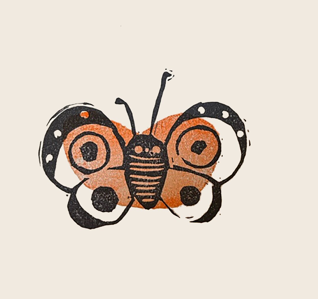 Butterfly Linocut Print - Etsy