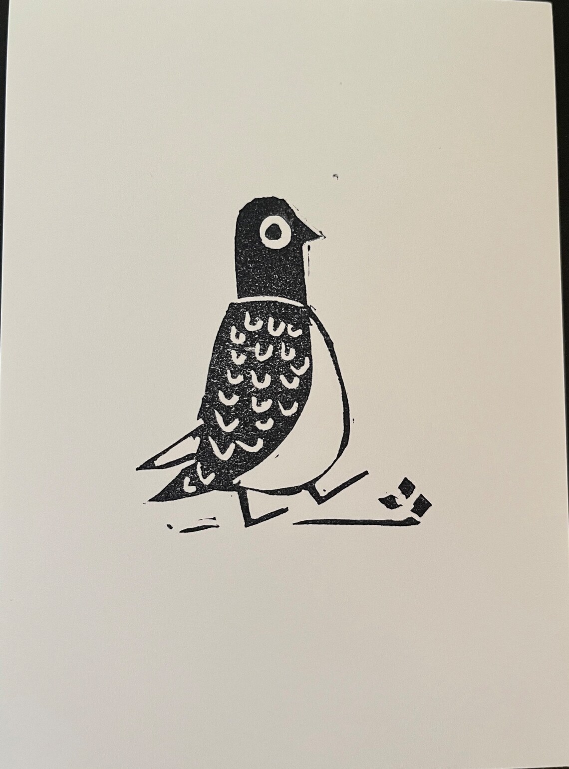 Pigeon Linocut Print-urban Nature Wall Decor - Etsy