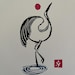 Crane Linocut Print-minimal Bird Wall Art - Etsy