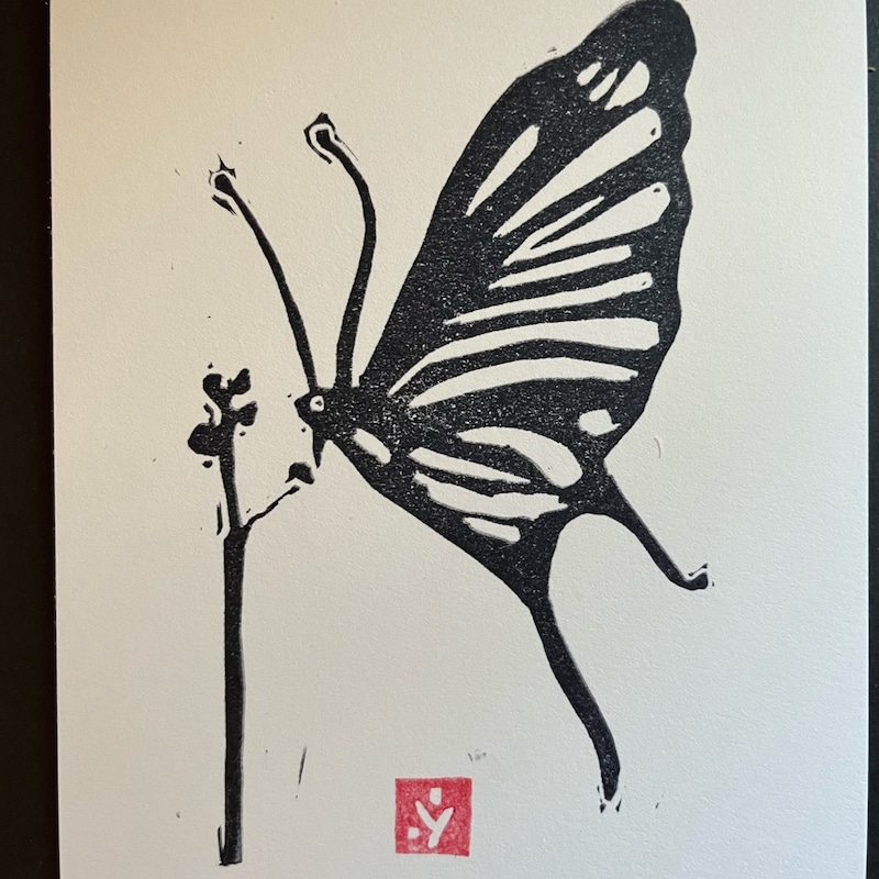 Butterfly Linocut - Etsy