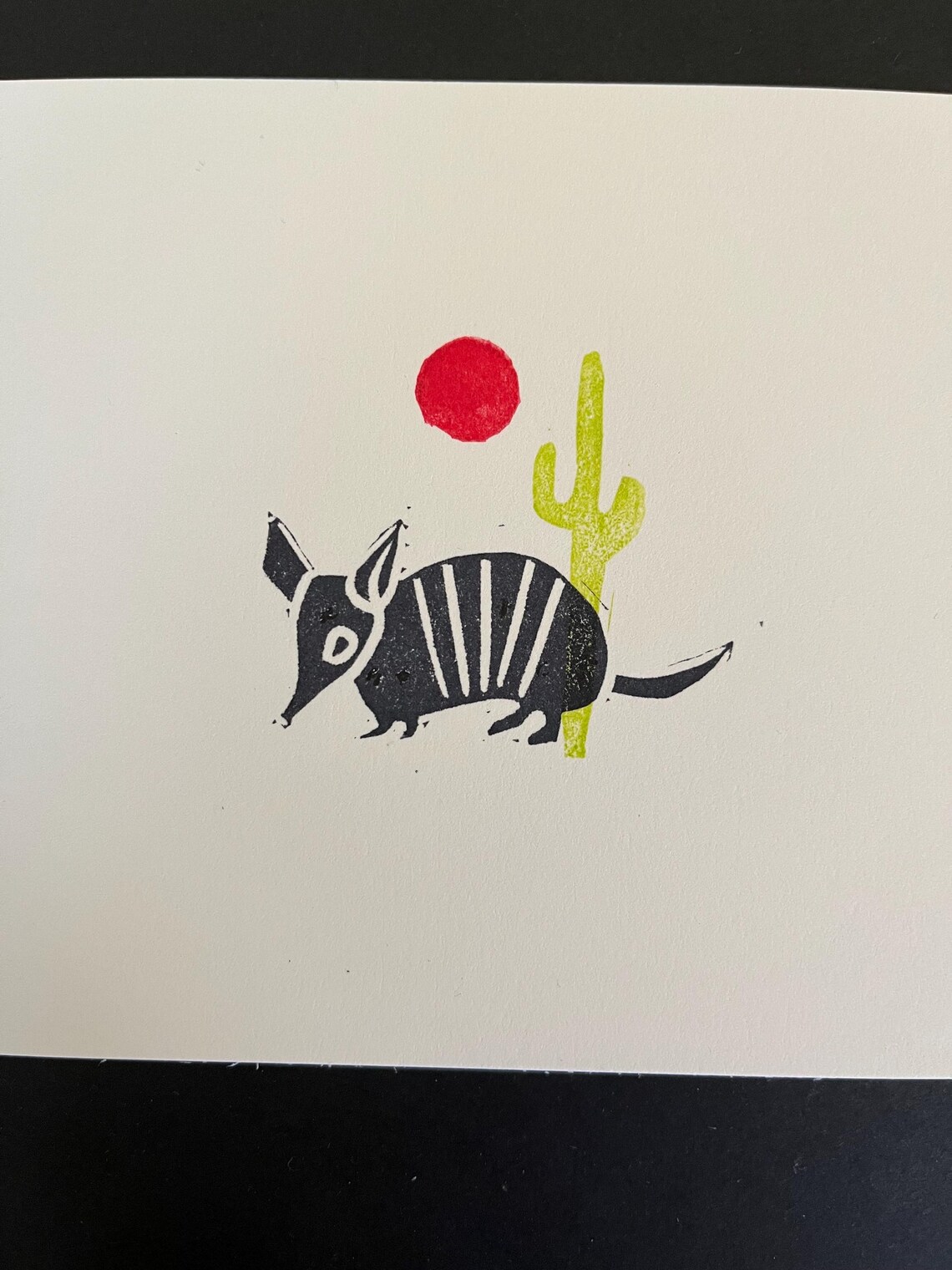 Armadillo Linocut Print-desert Wildlife Art-handcrafted Animal Print - Etsy