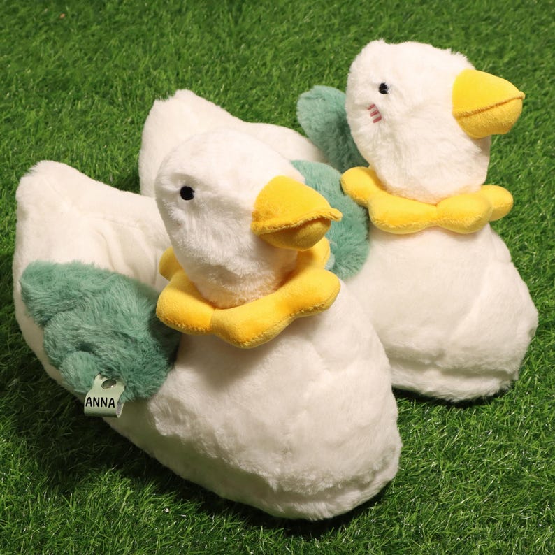 Customizable Plush Duck Slippers: Warm Anti-slip Home Shoes - Etsy