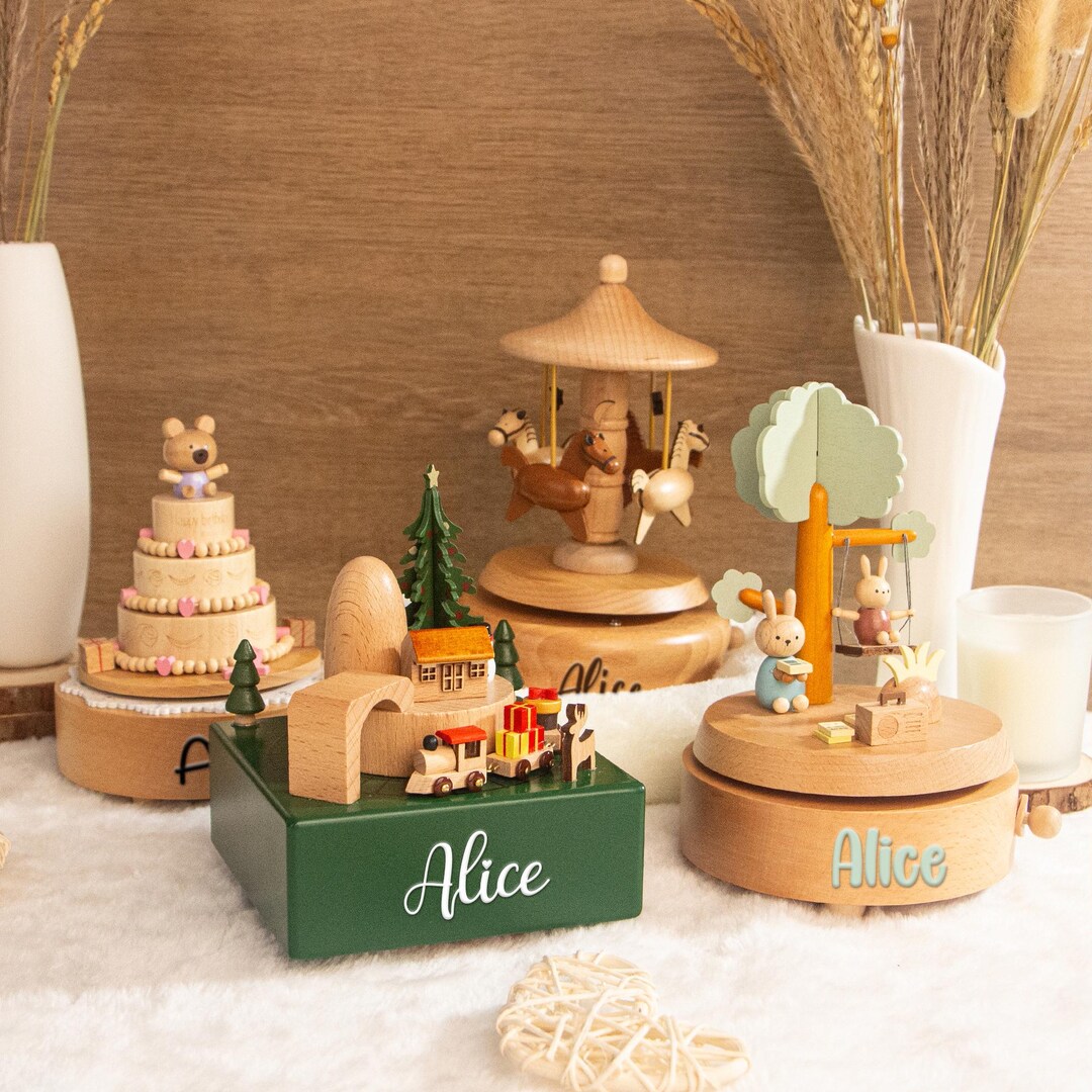 Personalized Wooden Music Box With Name | Kids Birthday Gift | Baby ...
