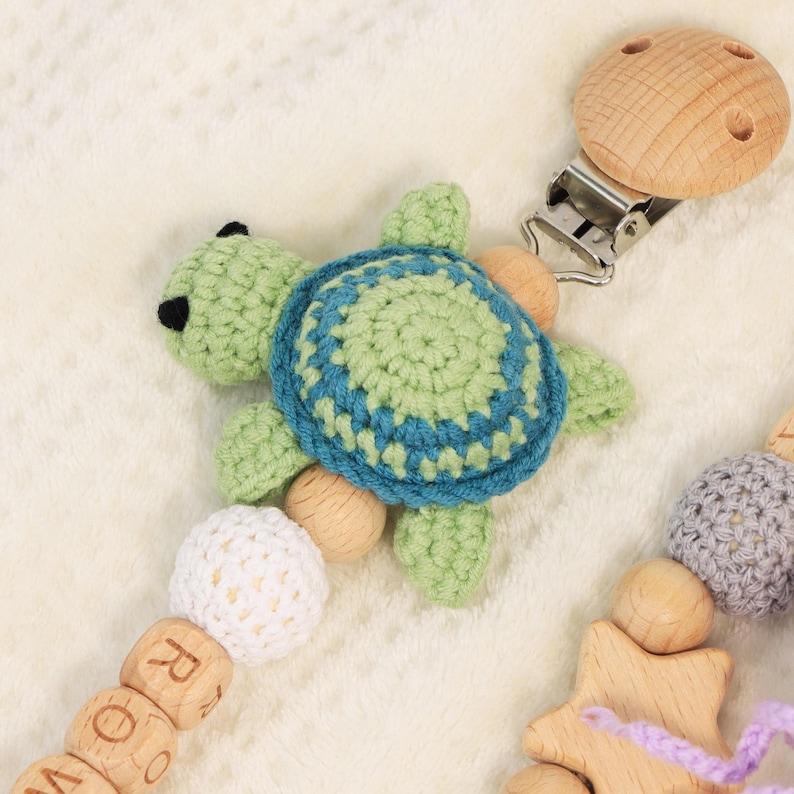 Secure Animal Dummy Clip With Custom Name | Personalized Pacifier ...