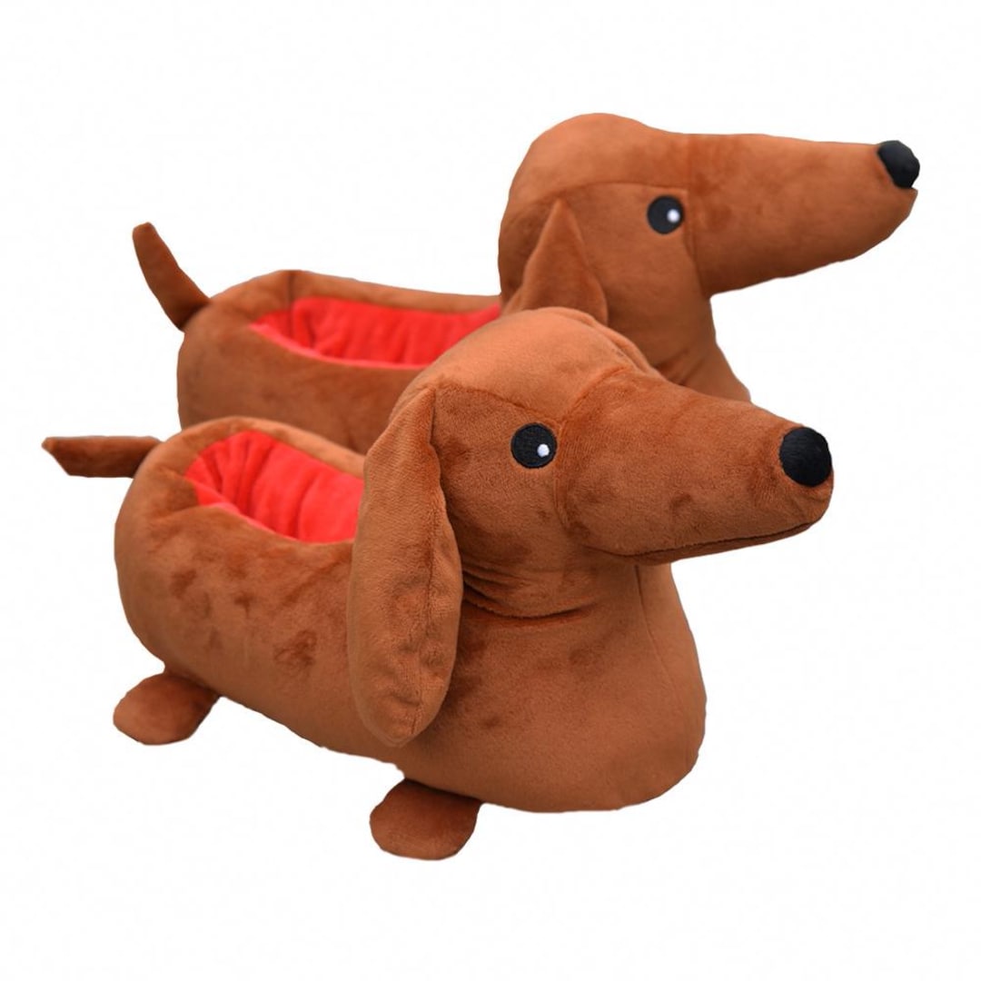 Custom Dachshund Plush Slippers: Personalized Cozy Comfort - Etsy