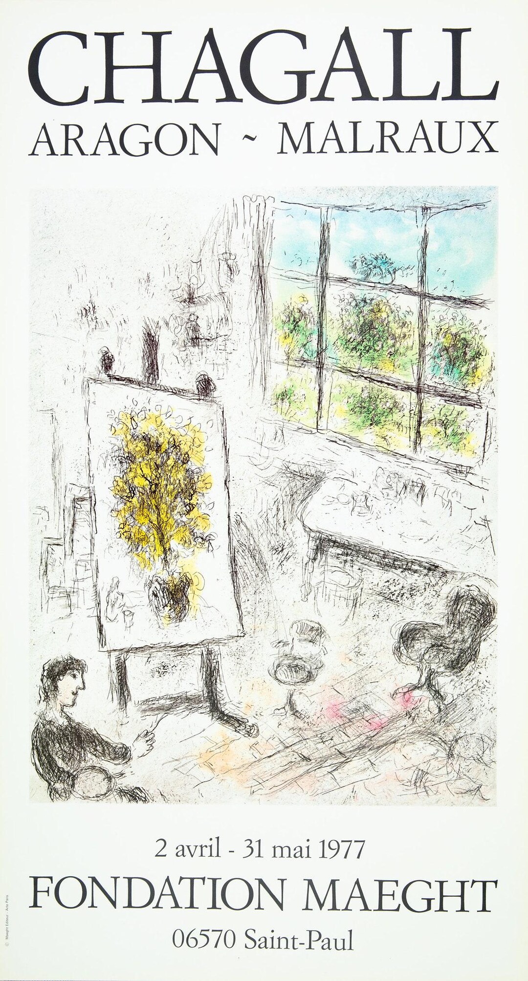 Marc Chagall: the Painter in His Studio - Original Color Poster - Etsy