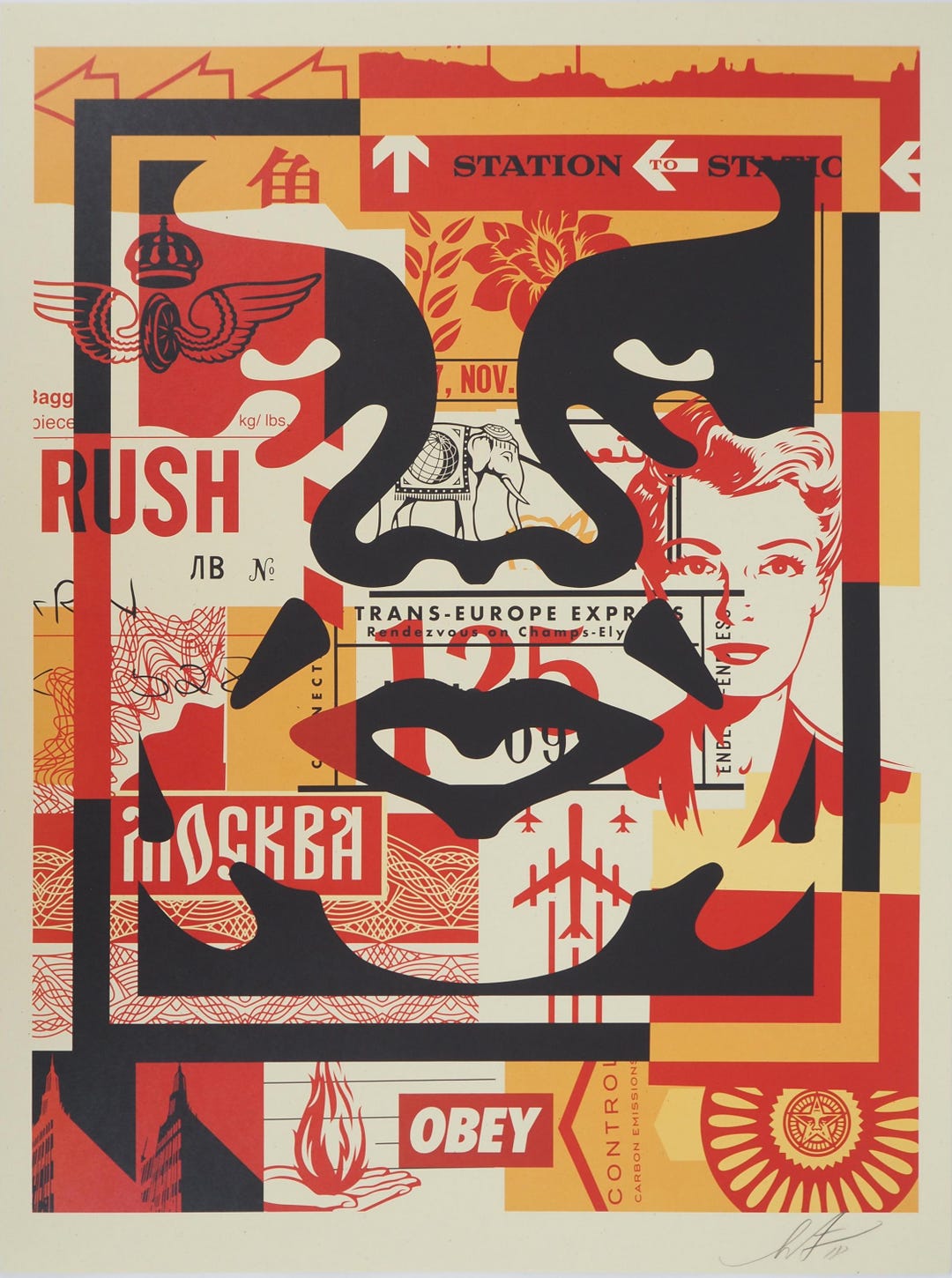 Shepard FAIREY (OBEY): Face Collage II - Original Signed Lithograph - Etsy