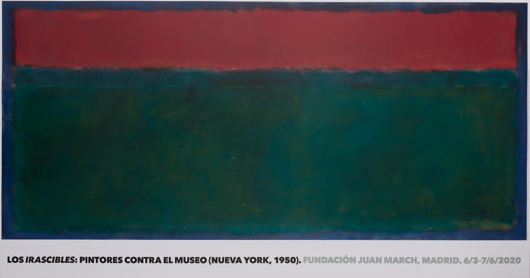 Mark Rothko: Red Over Green - Original Color Poster - Etsy