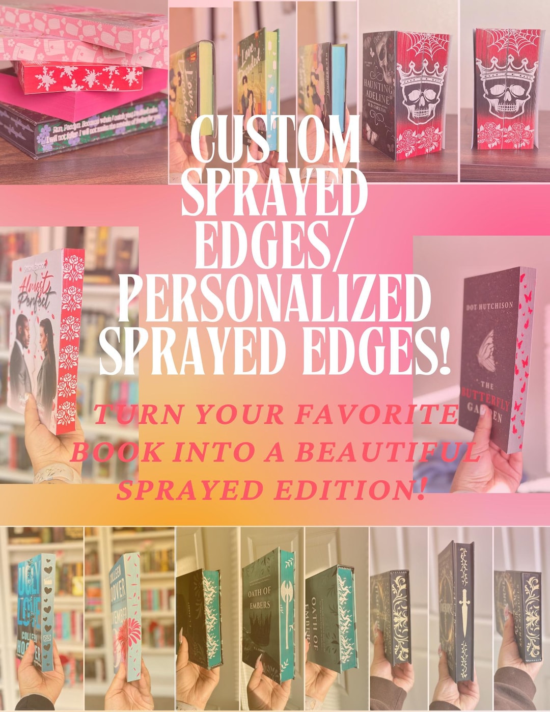 Custom Sprayed Edges/personalized Sprayed Edges - Turn Your Fave Book ...