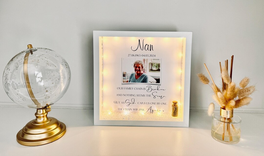 Our Family Chain is Broken Memorial Photo Gift, Personalised Memorial ...